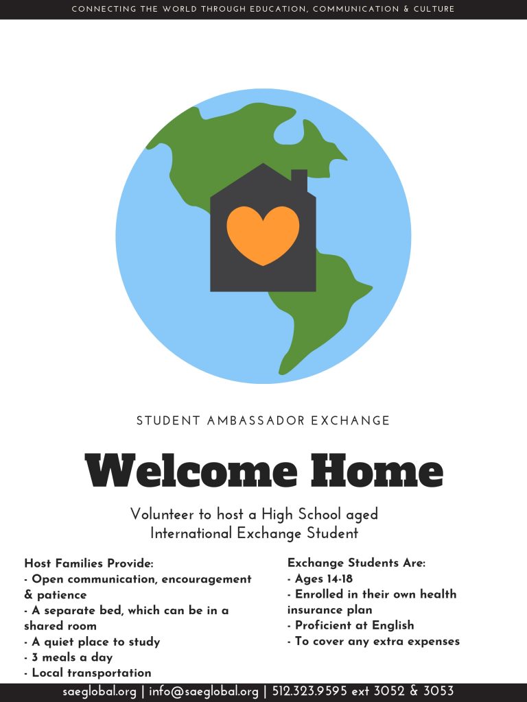 Welcome Home Flyer - Student Ambassador Exchange